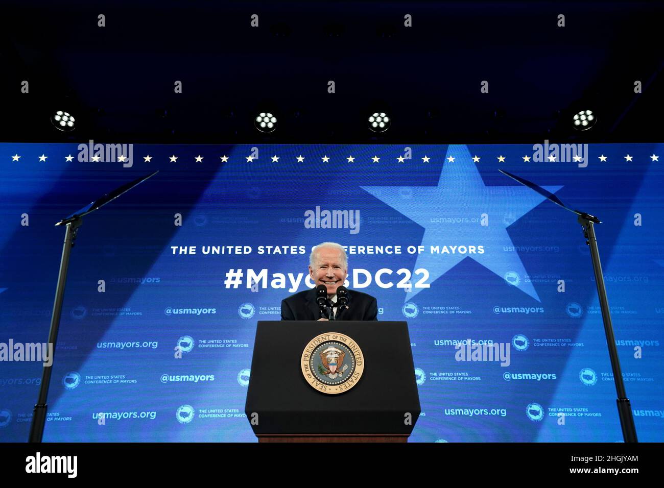 U.S. President Joe Biden addresses the Mayors 90th Annual Winter ...