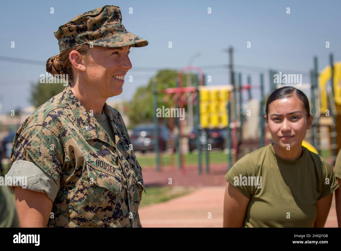 U.S. Marine Corps Lt. Col. Christine M. Houser, the commanding officer ...
