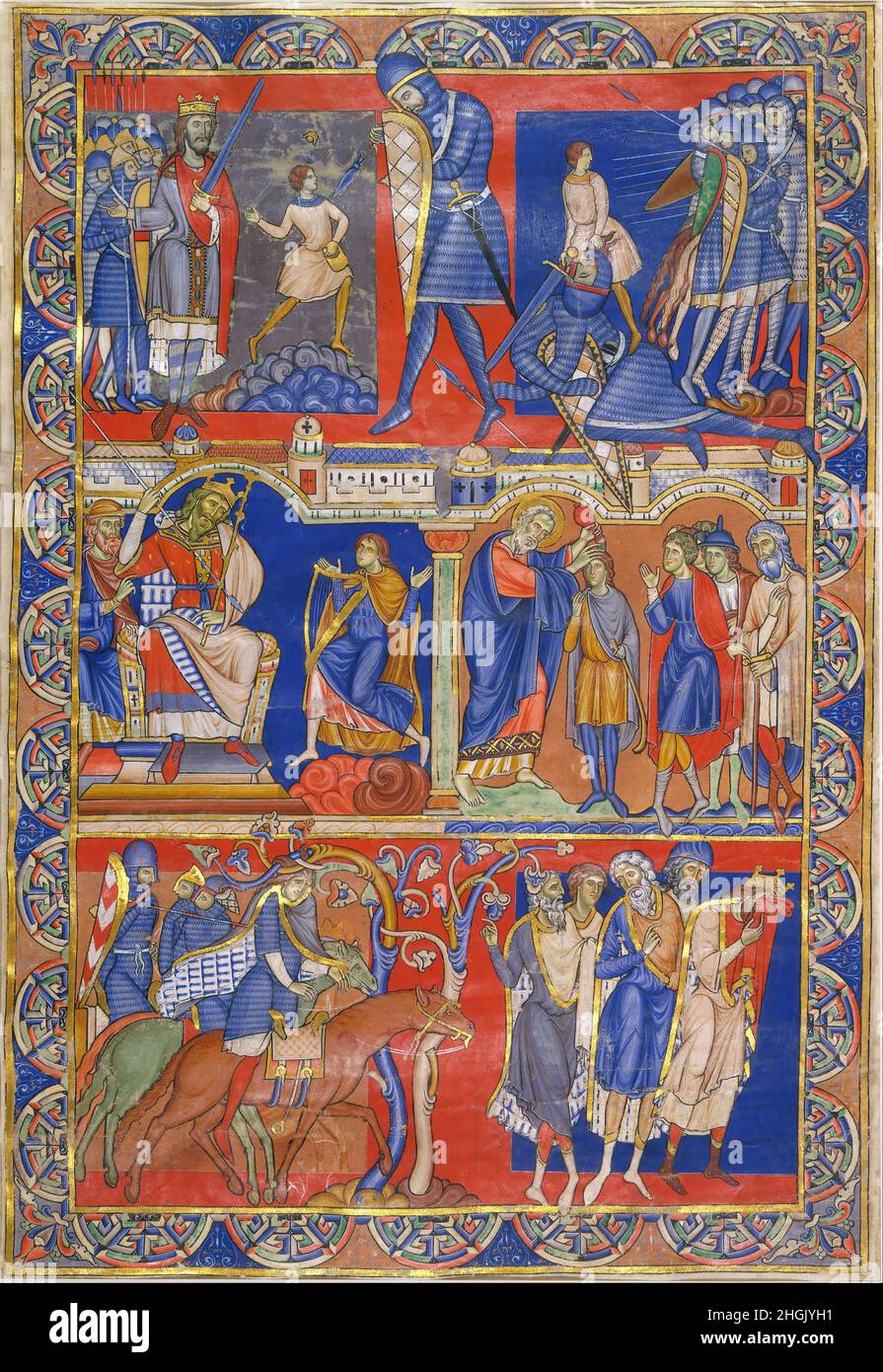 Master of the Morgan Leaf - Scenes from the Life of David Stock Photo ...