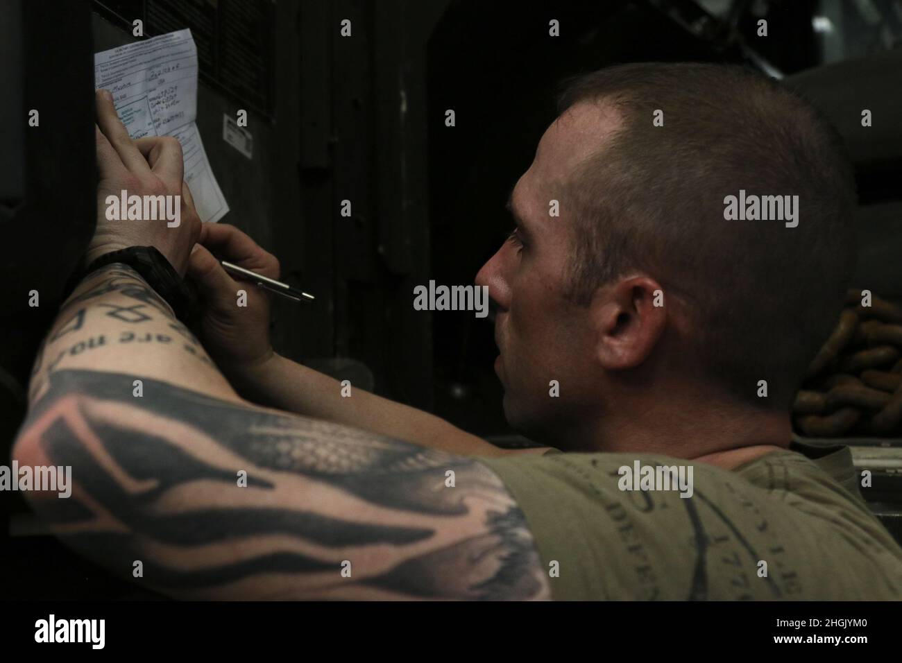 A military policeman assigned to 239th Military Police Company, Staff ...