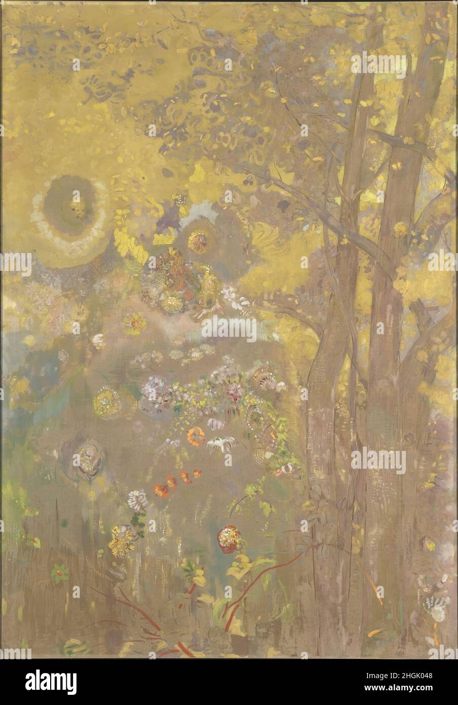 Odilon Redon - Trees on a yellow Background Stock Photo - Alamy
