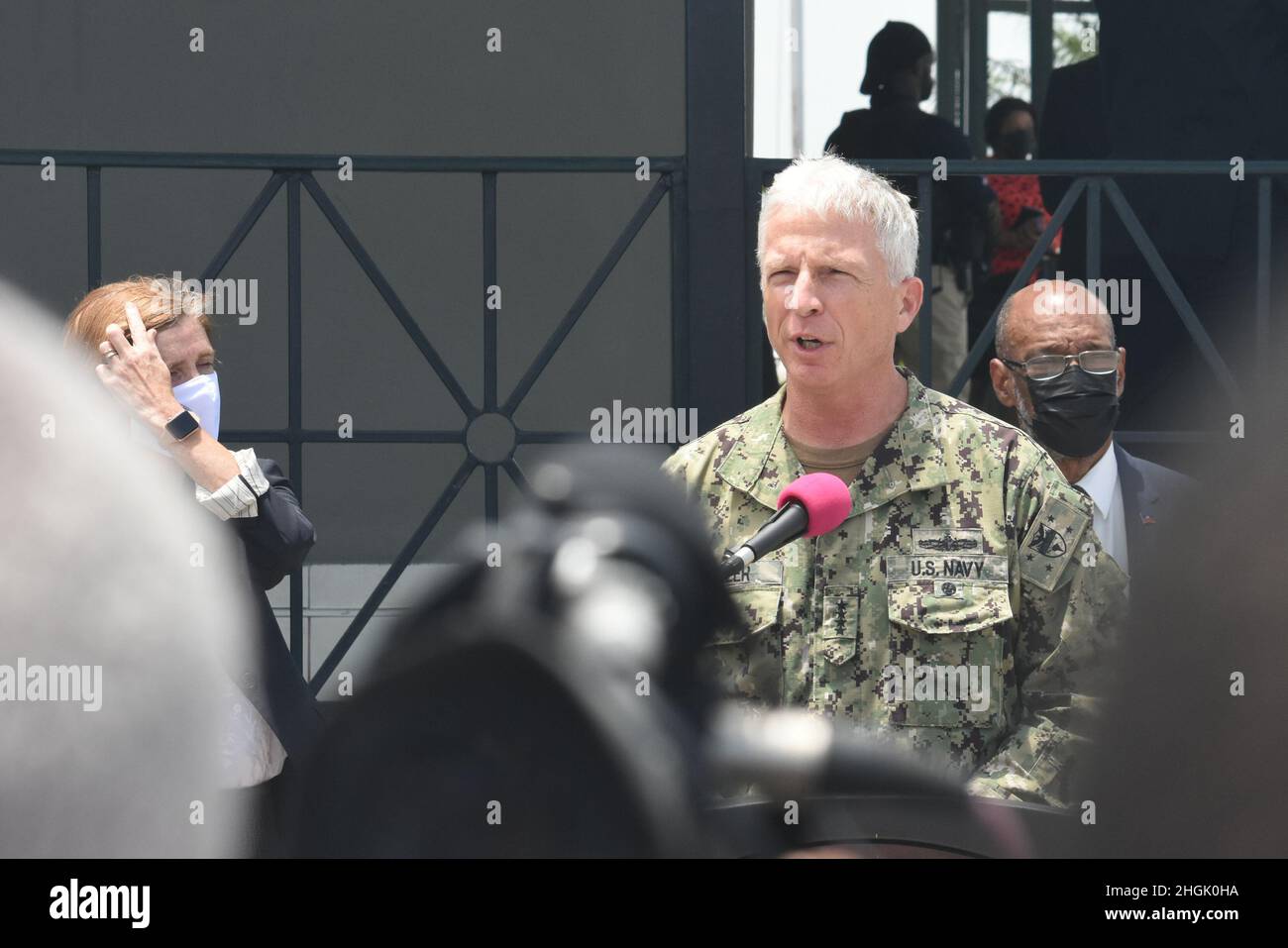 Adm. Craig Faller, U.S. Commander of Southern Command, gives a press ...