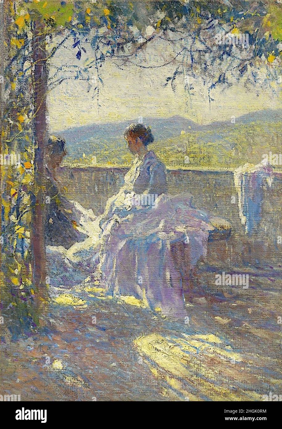 Tommasi Ludovico - Private Collection - Sotto la pergola - no date - Oil on canvas 65 x 45 cm ...