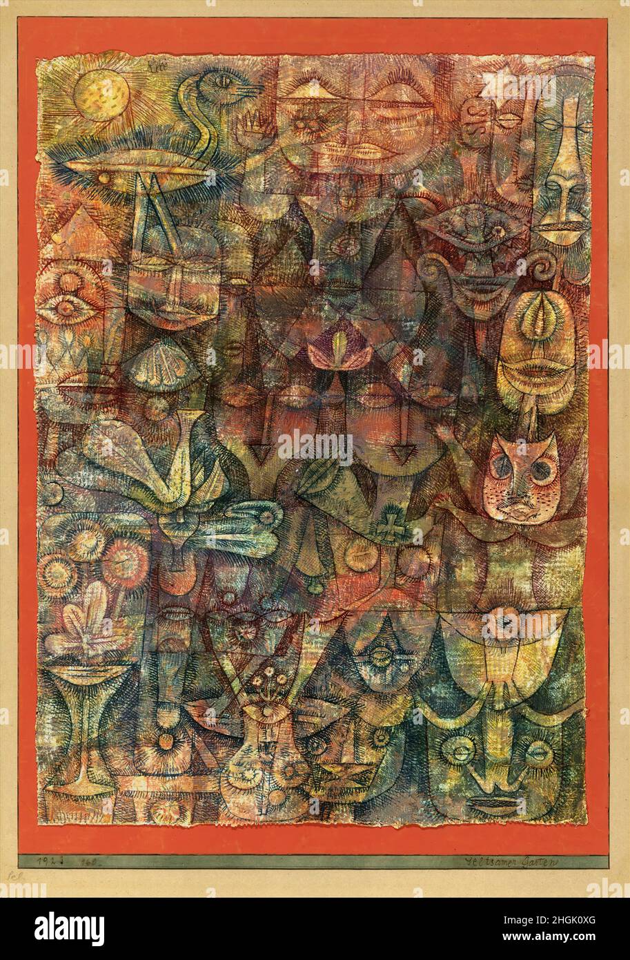 Strange Garden - 1923 - acquerello, gesso e inchiostro montato on ...