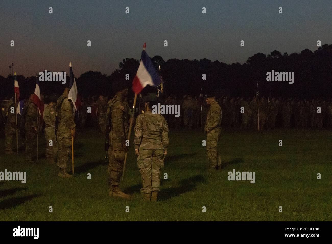 Company guideon bearers assigned to the 2nd Battalion, 13th Infantry ...