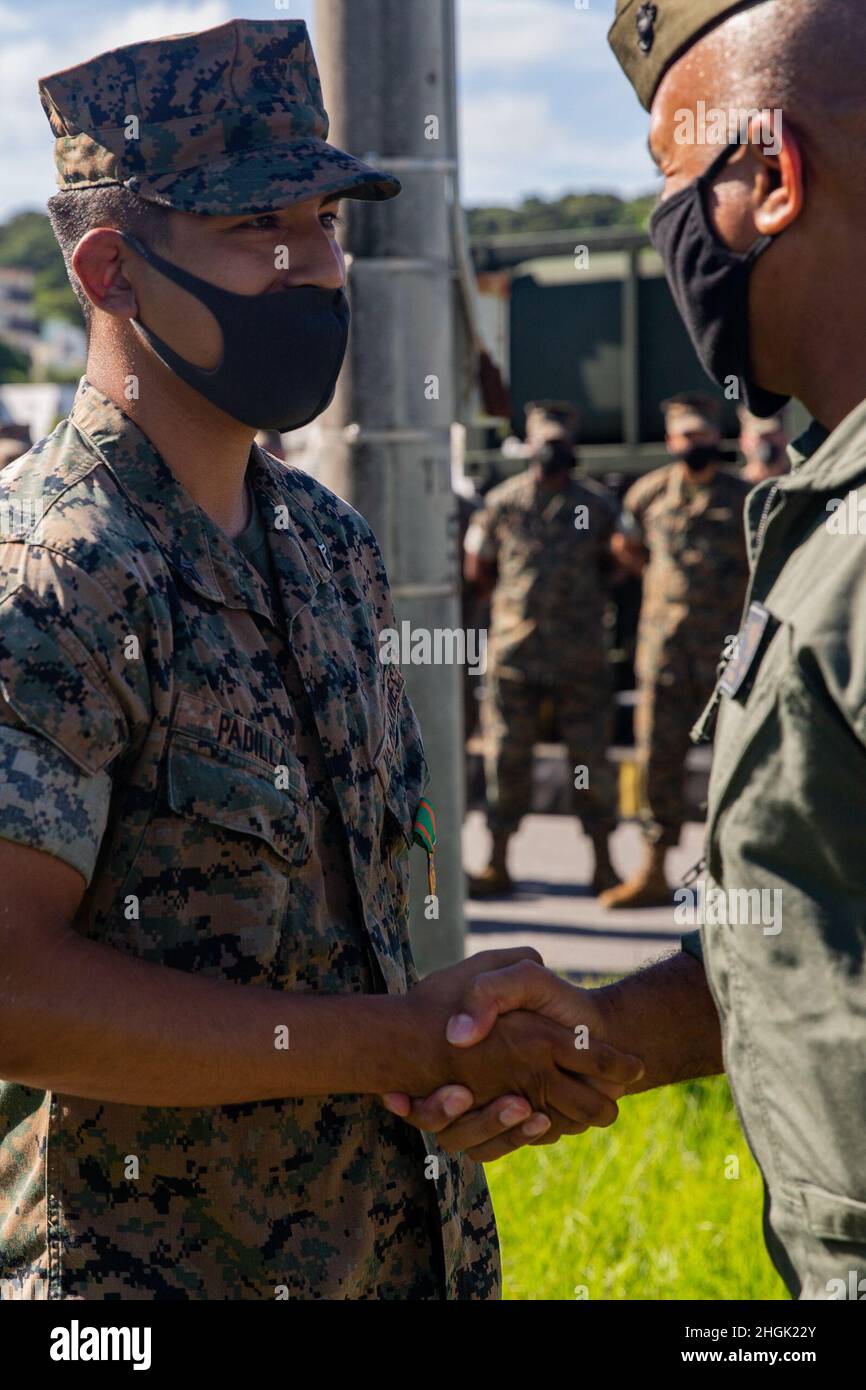 U.S. Marine Corps Maj. Gen. Brian Cavanaugh (right), Commanding General ...