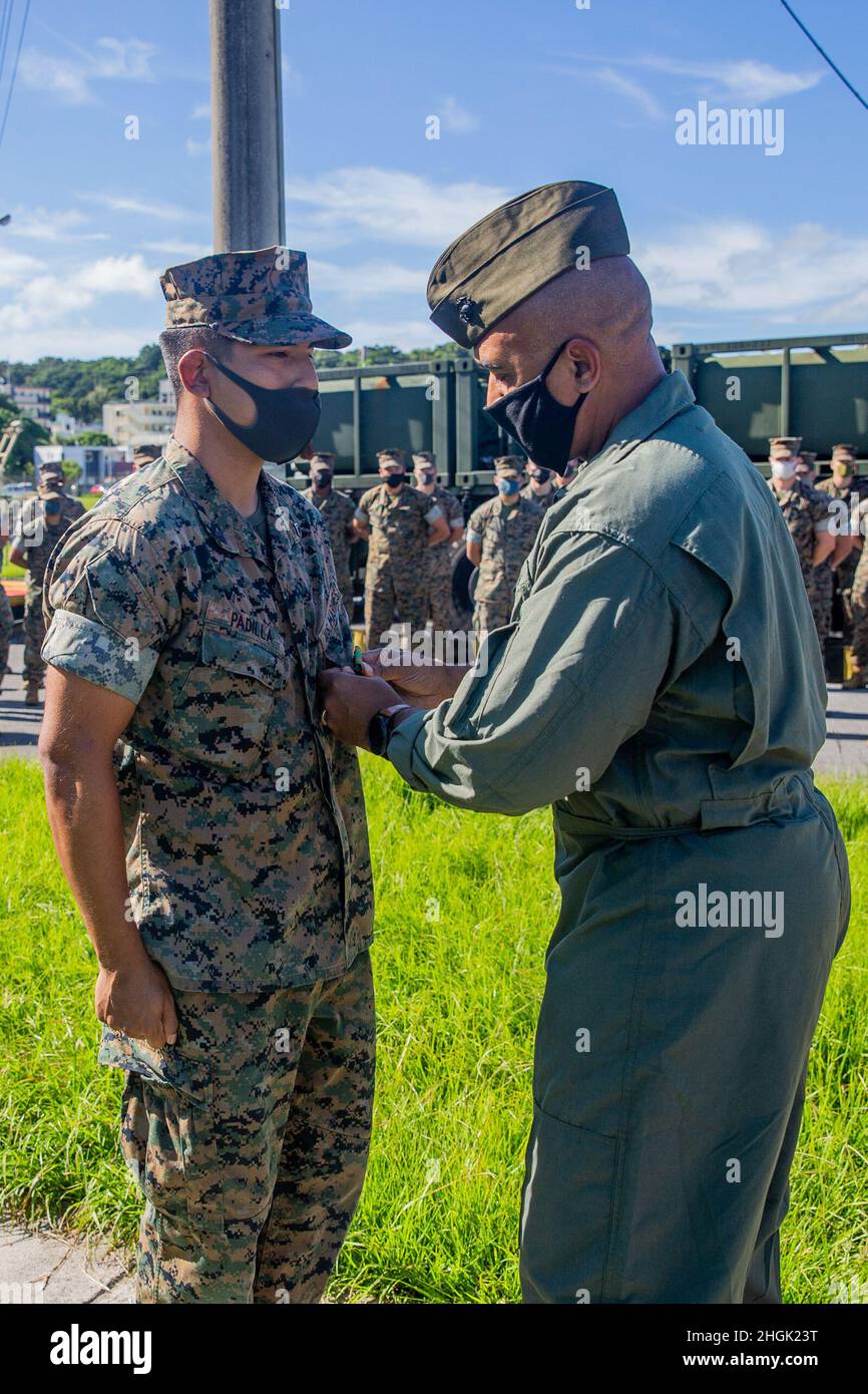 U.S. Marine Corps Maj. Gen. Brian Cavanaugh (right), Commanding General ...
