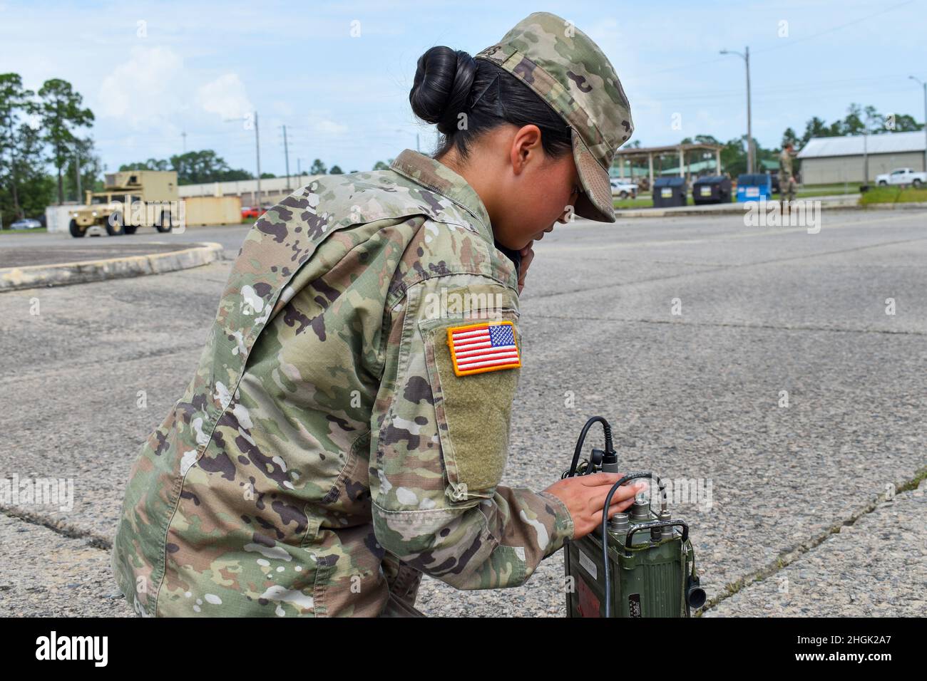 U.S. Army Spc. Jacqueline Robles, a signal system support specialist ...