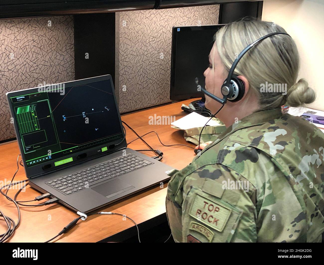 U.S. Air Force Tech. Sgt. Alyssa Wier, weapons director assigned to the ...