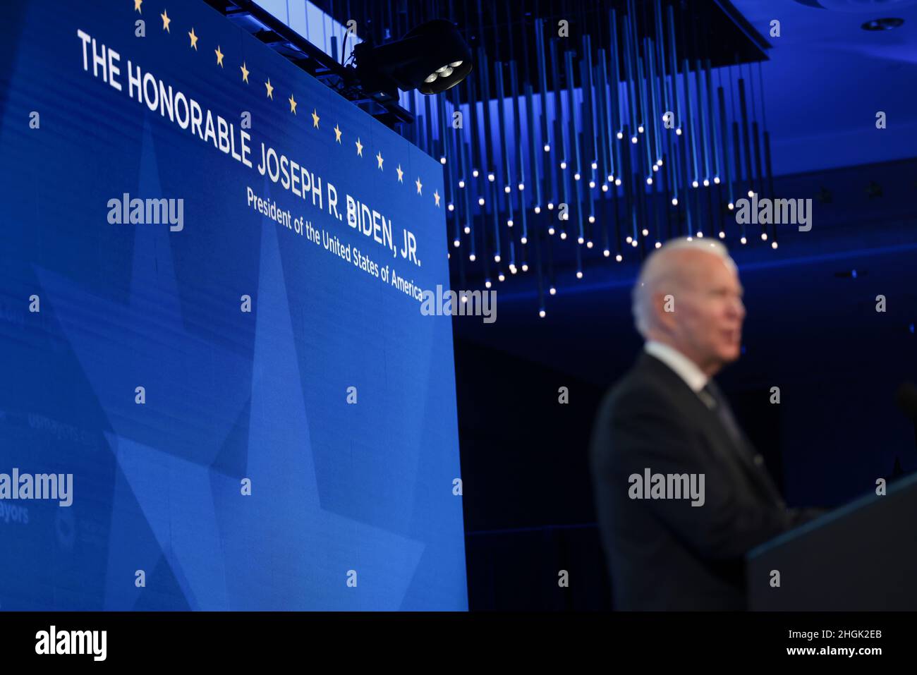 President Joe Biden speaks during the 90th Winter Meeting of USCM ...