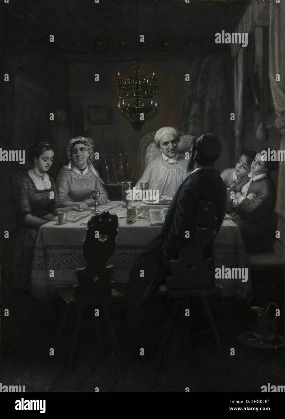 Moritz Daniel Oppenheim - Seder (The Passover Meal) (Der Oster-Abend ...
