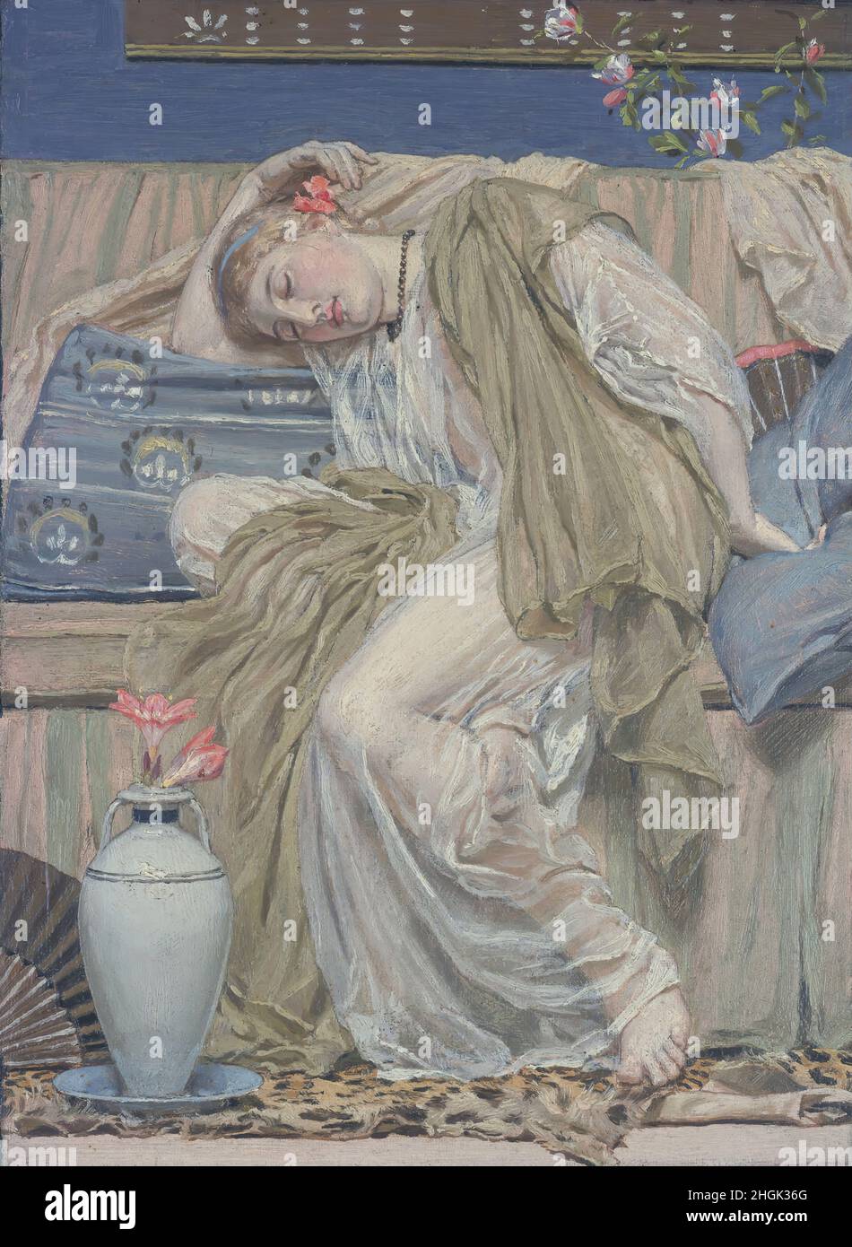 Albert Moore - A Sleeping Girl Stock Photo - Alamy