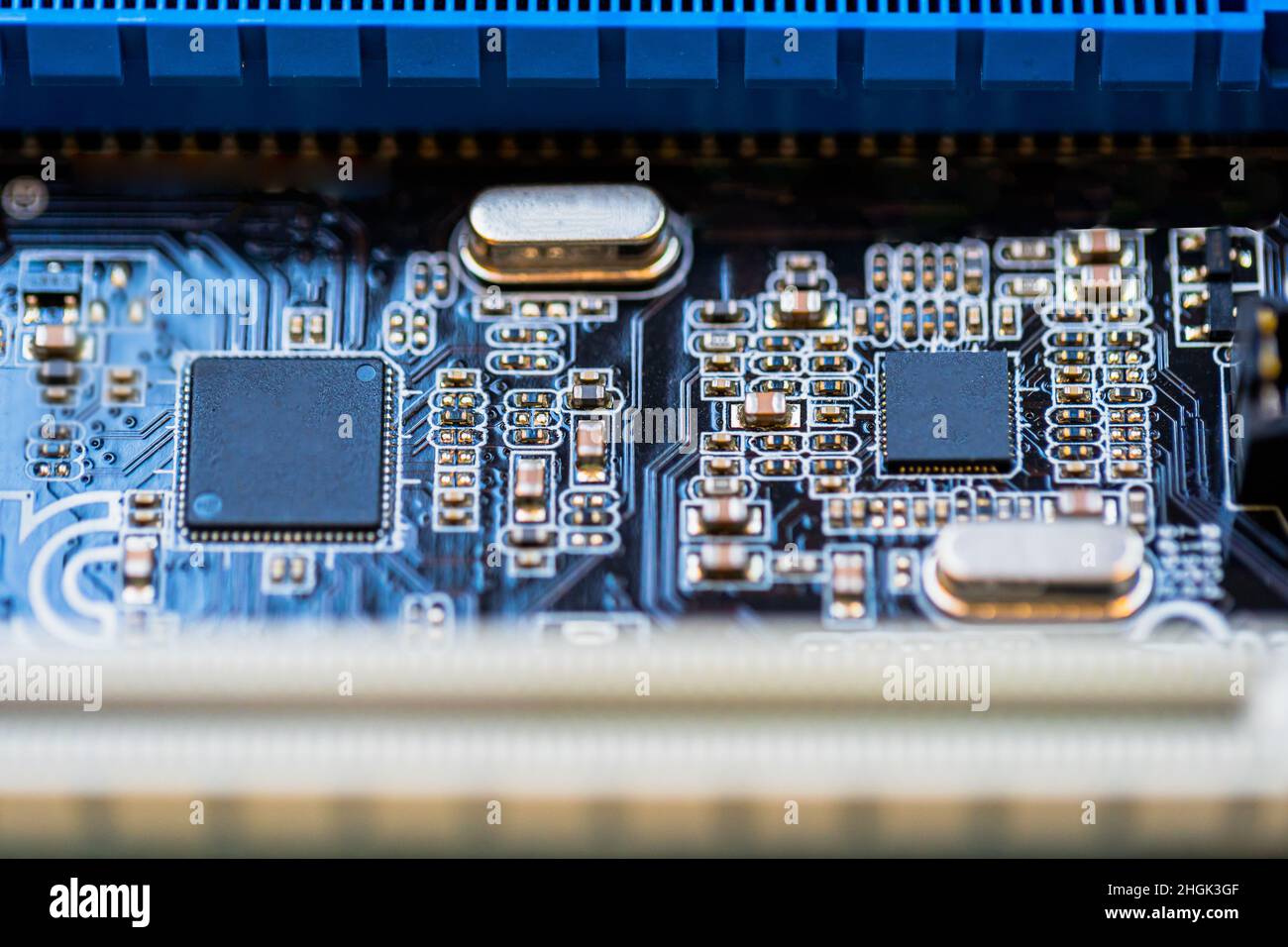 PC Motherboard with Chips, Transistors and Microprocessors Stock Photo ...