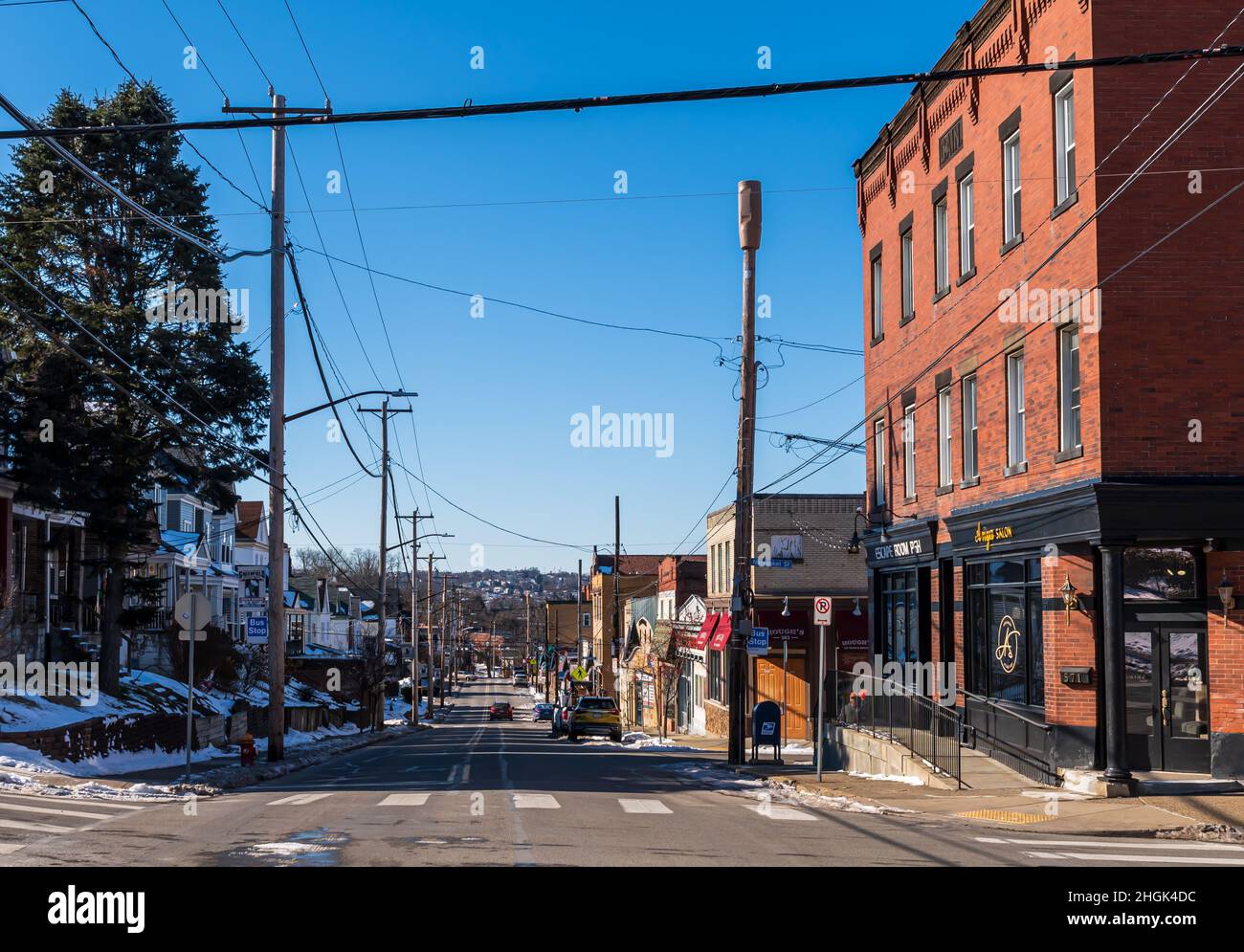 Part of the Greenfield Avenue business district in the Greenfield ...