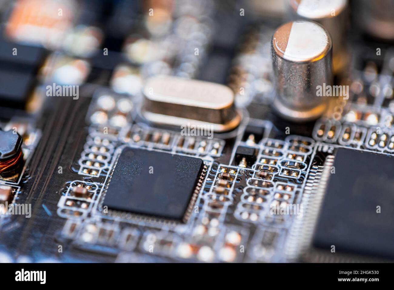 PC Motherboard with Chips, Transistors and Microprocessors Stock Photo ...