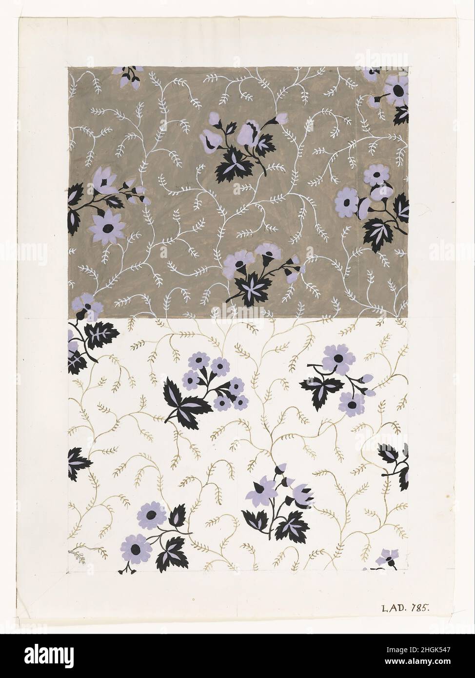 Louis-Albert DuBois - Design for a Printed Textile- Floral Stock Photo ...