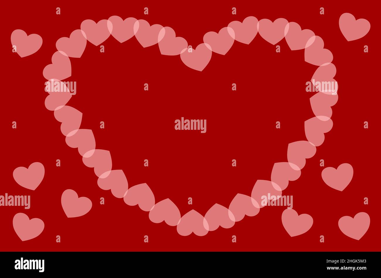 Romantic frame for Valentines day. Cute heart shape made of little ...