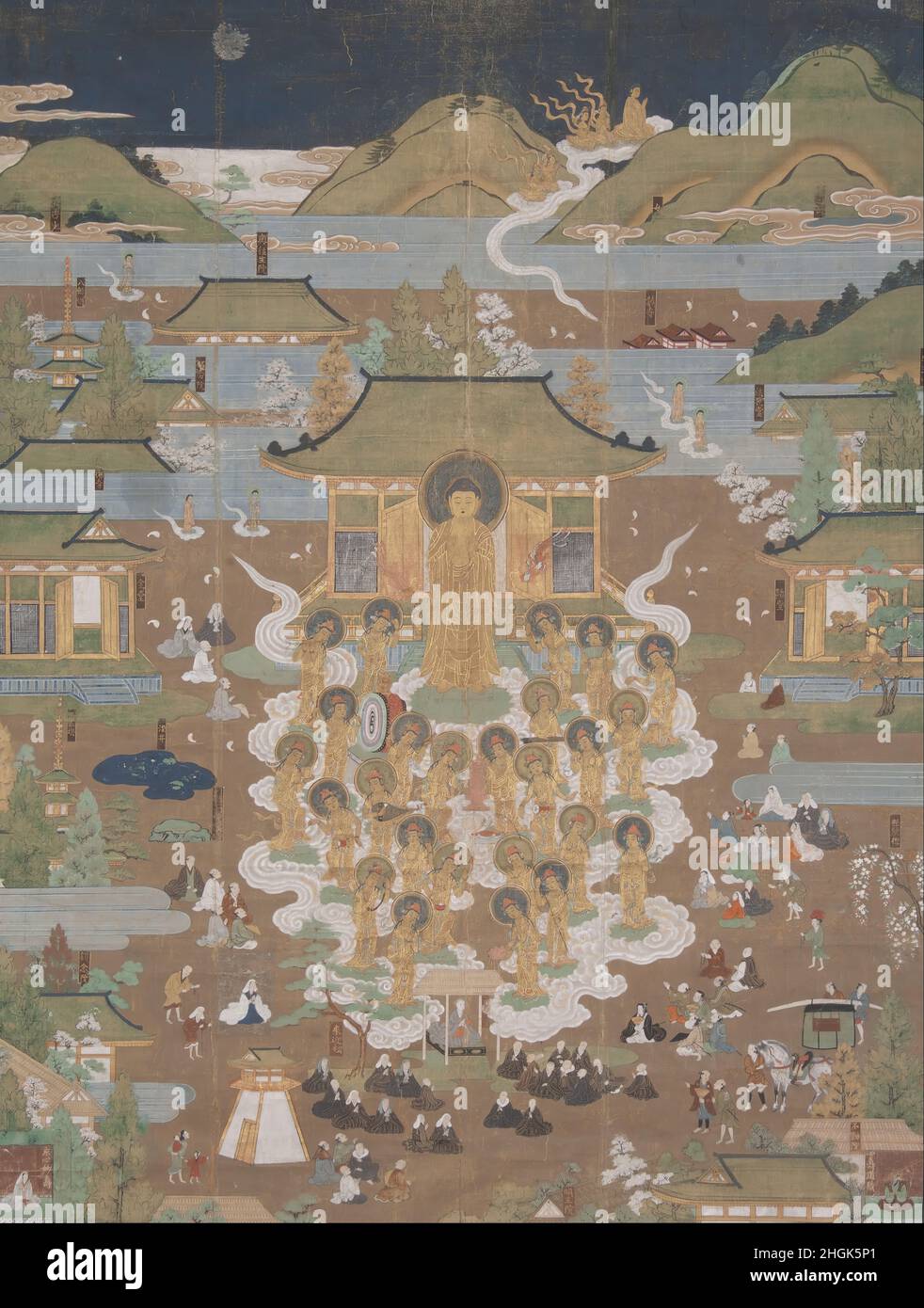 Artist Unknown, Japan - Taima Temple Mandala- Amida Welcomes Chûjôhime ...