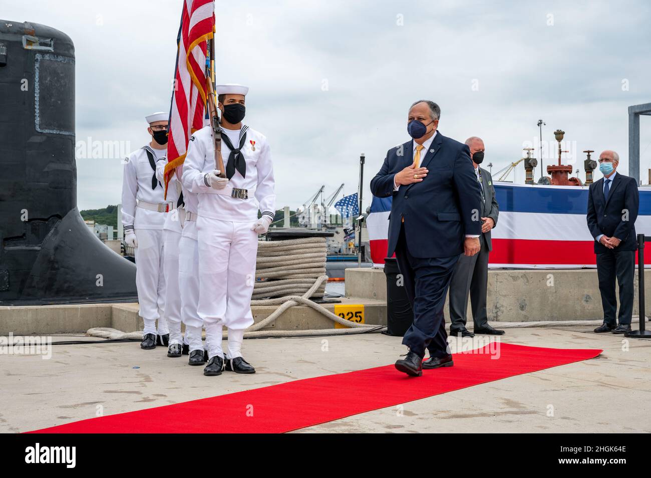 GROTON, Conn. (Aug. 28, 2021) — Secretary of the Navy Carlos Del Toro ...