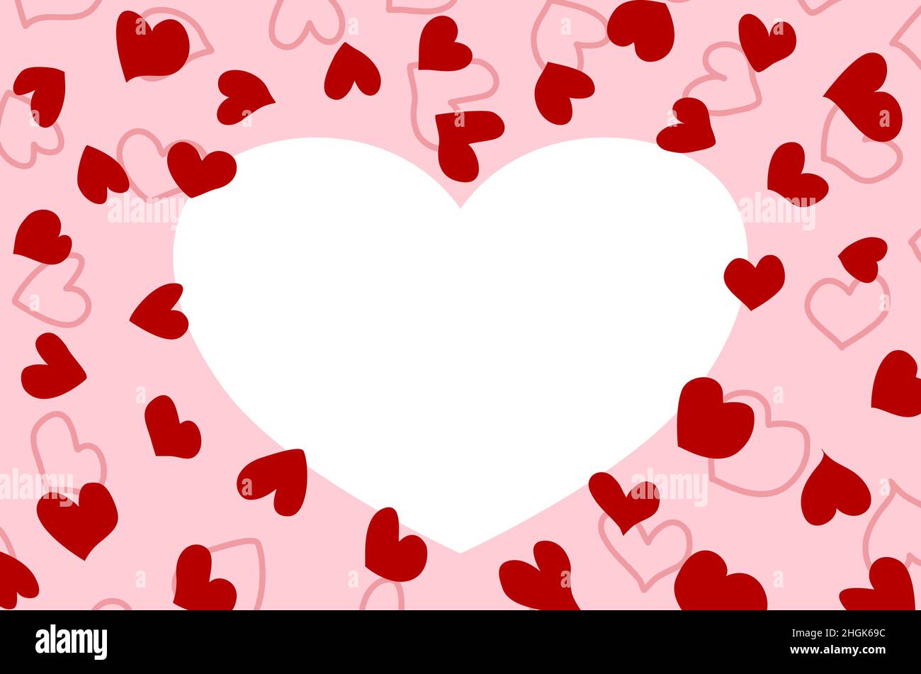 Romantic frame for Valentines day. Cute heart shape made of little ...