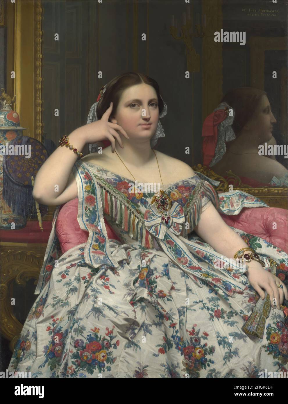 Madame Moitessier - oil on canvas 120 x 92.1 cm - Ingres Jean Auguste ...