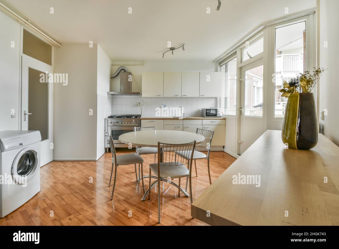 Interior design of clean and bright dining room Stock Photo - Alamy