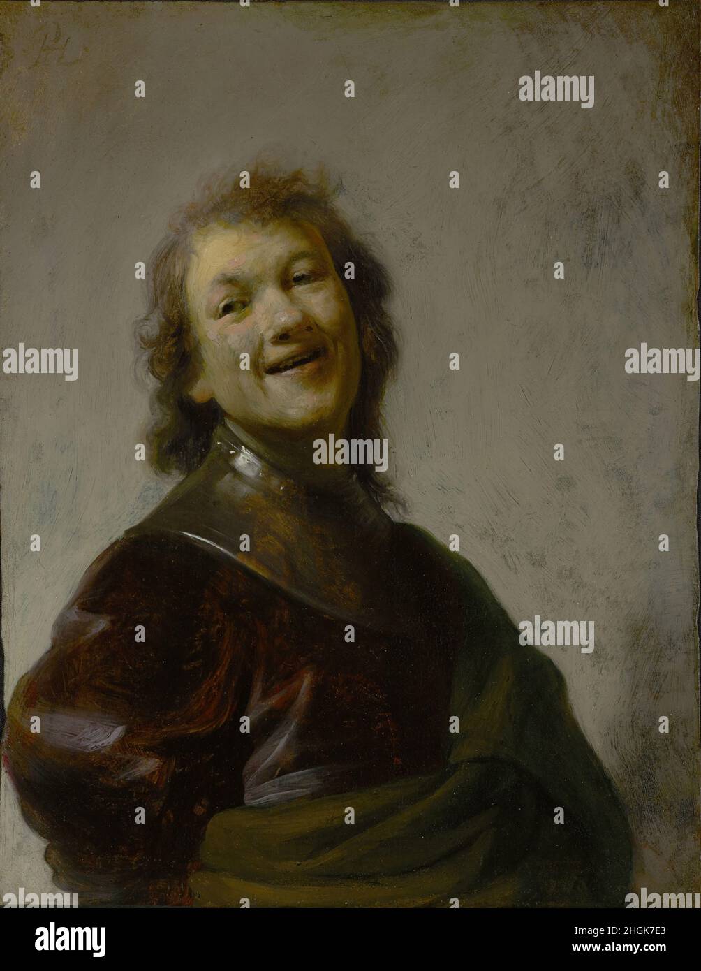 Rembrandt Laughing - 1628c. - oil on rame 22,2 x 17,1 cm - Rembrandt ...