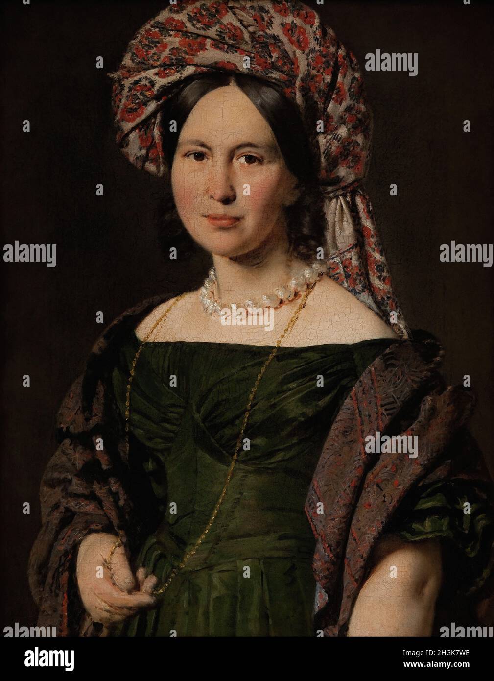 C.A. Jensen - Cathrine Jensen, née Lorenzen, the Artist's Wife Wearing ...