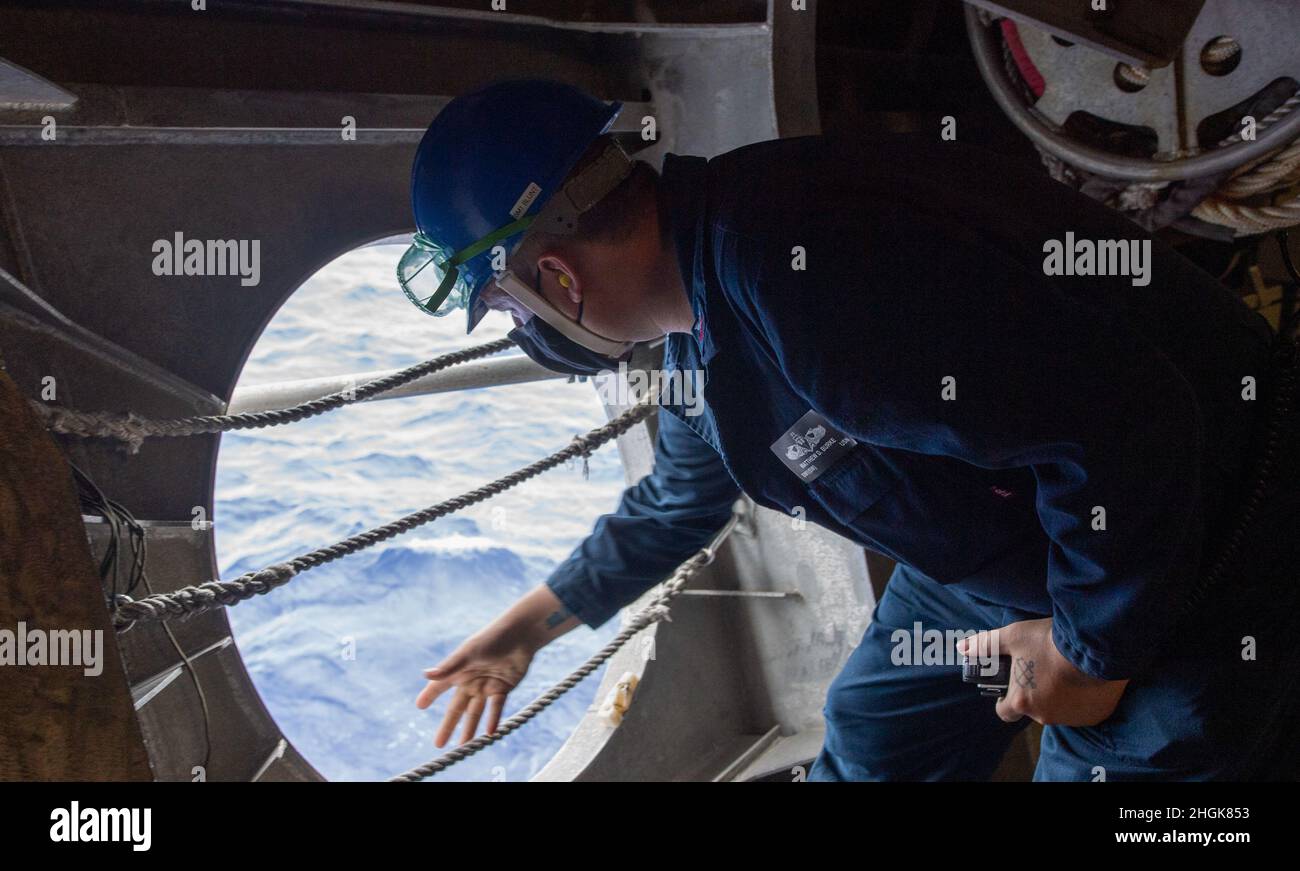 PHILIPPINE SEA (Aug. 30, 2021) Boatswain’s Mate 1st Matthew Burke, from ...