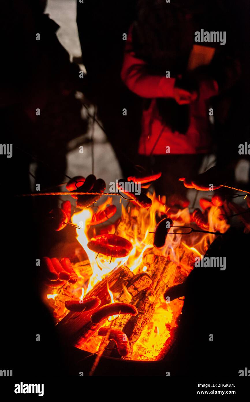 Roasted over bonfire cooked hi-res stock photography and images - Alamy