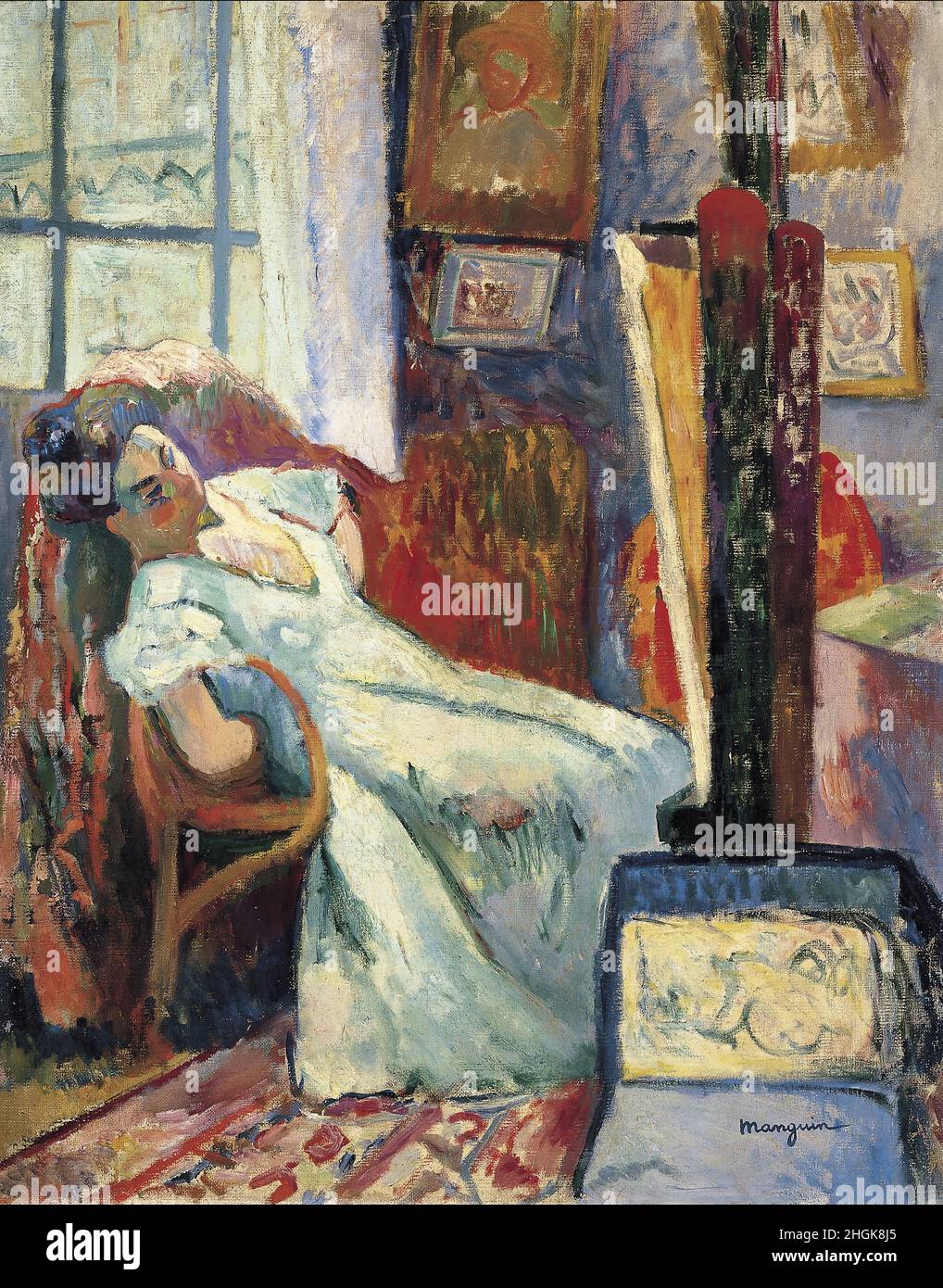 Model at Rest - 1905 - Oil on canvas 80,7 x 65,7 cm - Manguin Henri ...