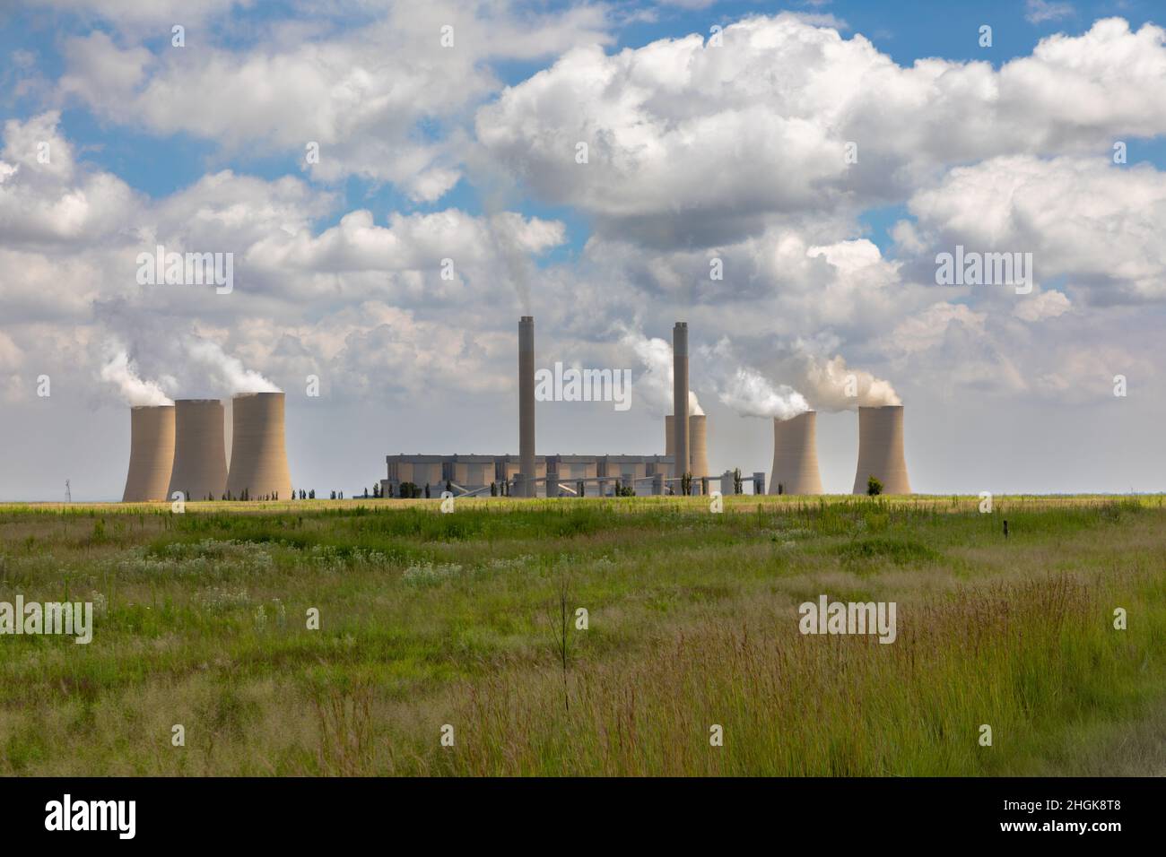 Coal Power plant close the the town of Sasolburg in the Freestate ...