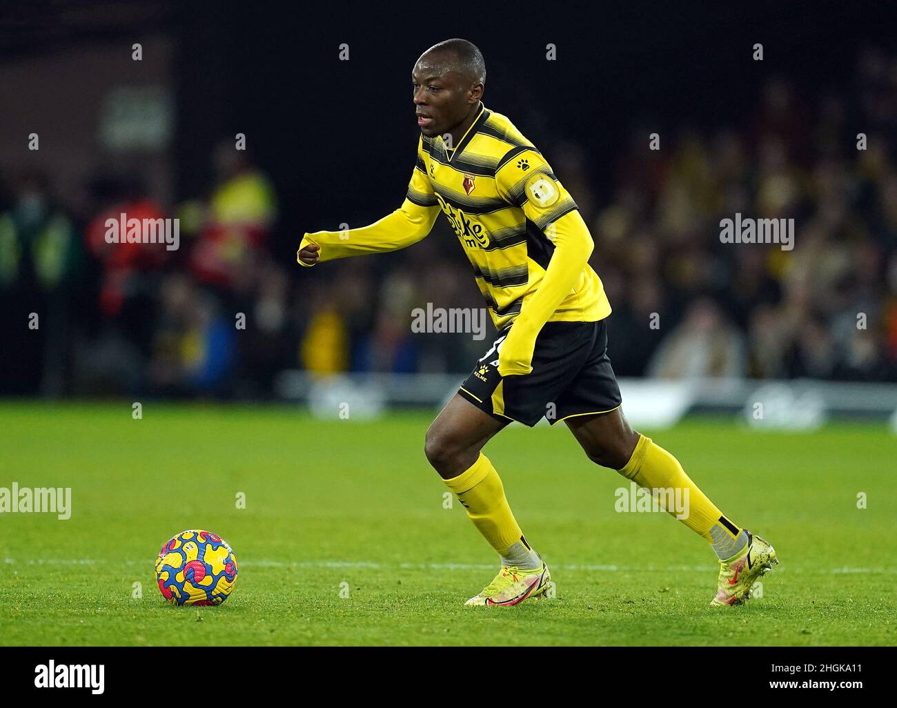 Watford's Edo Kayembe during the Premier League match at Vicarage Road ...