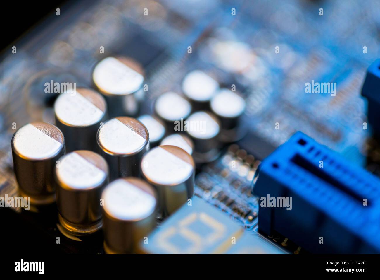 PC Motherboard with Chips, Transistors and Microprocessors Stock Photo ...