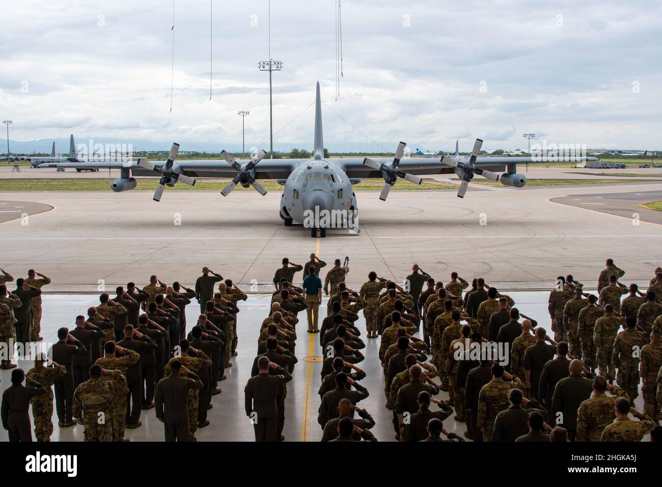 Airmen from the 55th Electronic Combat group render their last salute ...