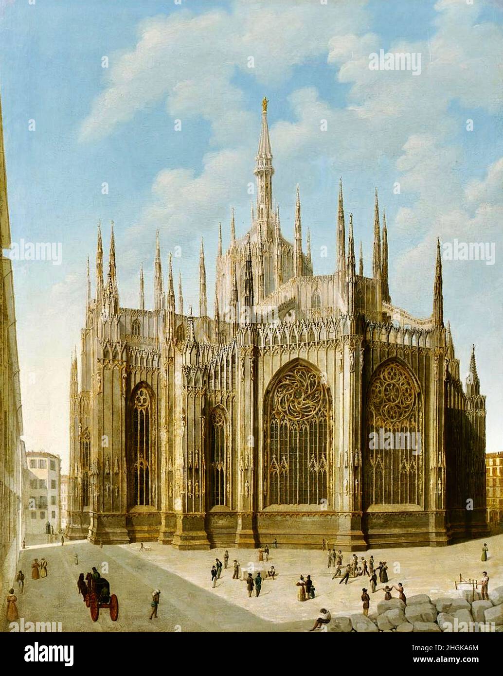 Veduta del complesso absidale del duomo di Milano - 1830 35 - oil on ...