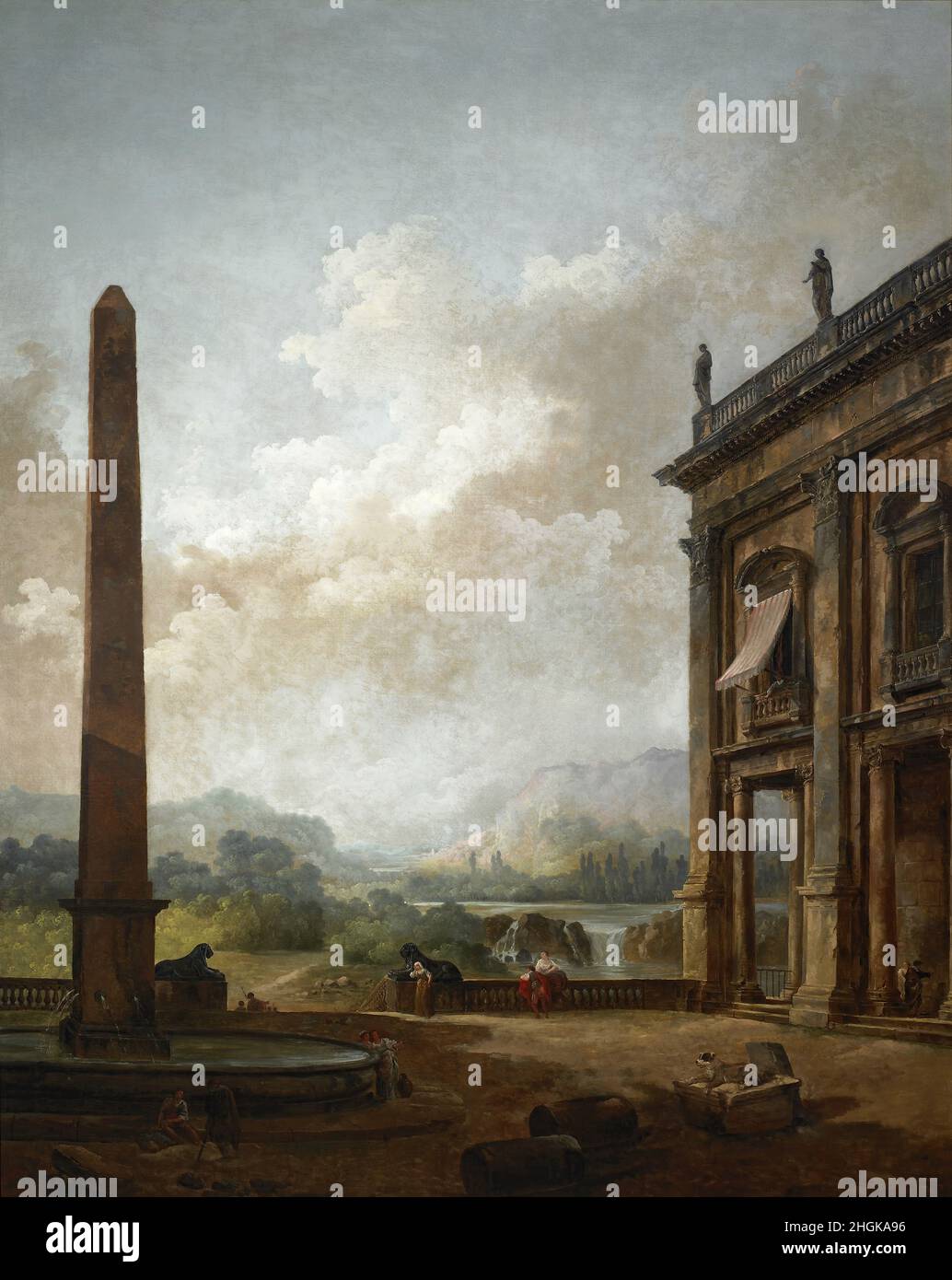 The Obelisk - 1789 - Oil on canvas 243,8 x 194,2 cm - Robert Hubert ...