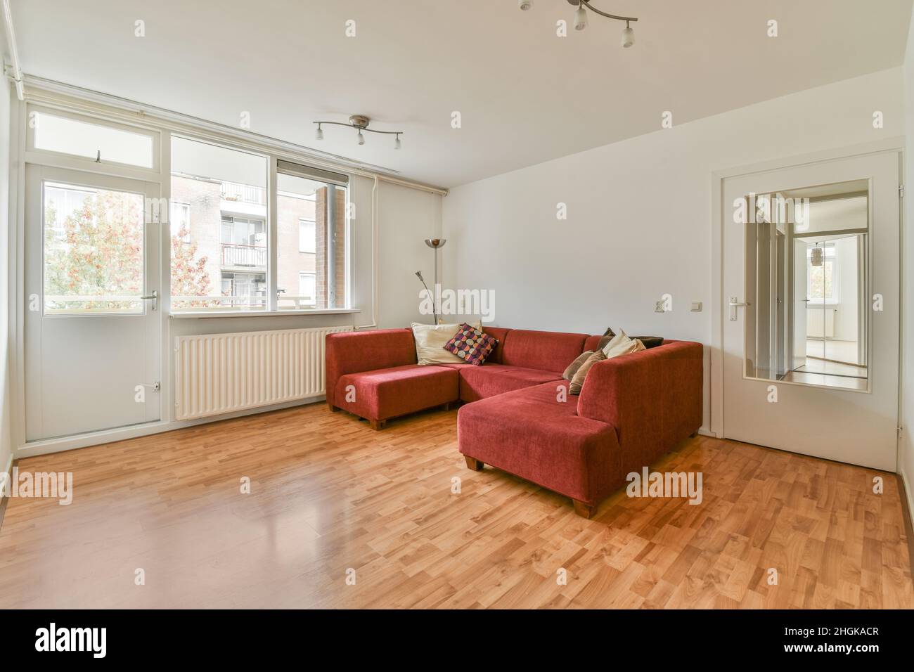 Interior design of small clean living room Stock Photo - Alamy