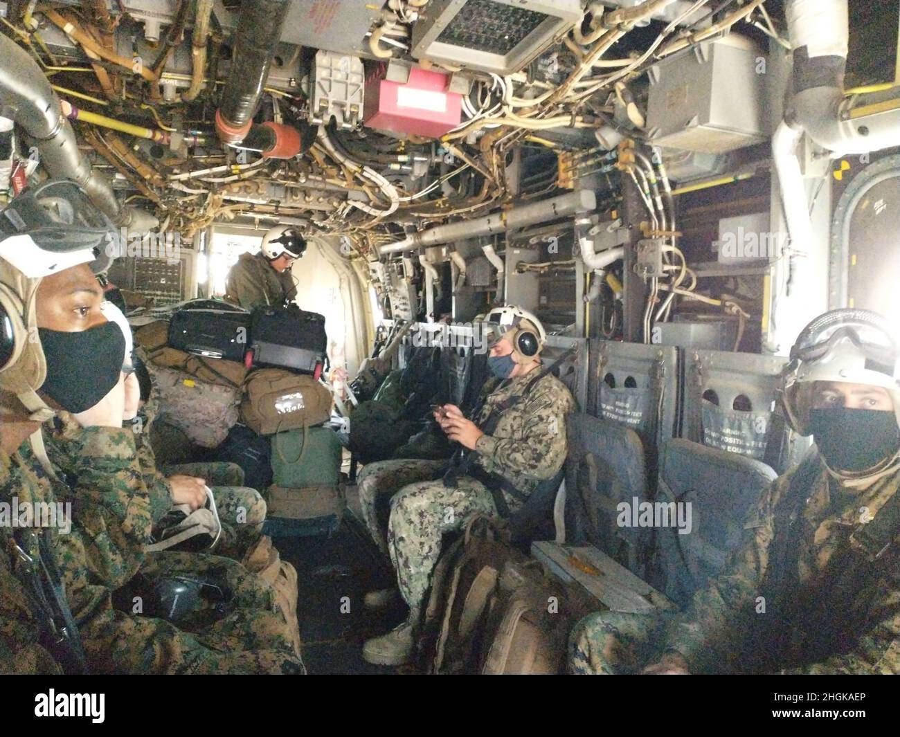 U.S. Marines with the Joint Force Land Component Commander embark on a ...