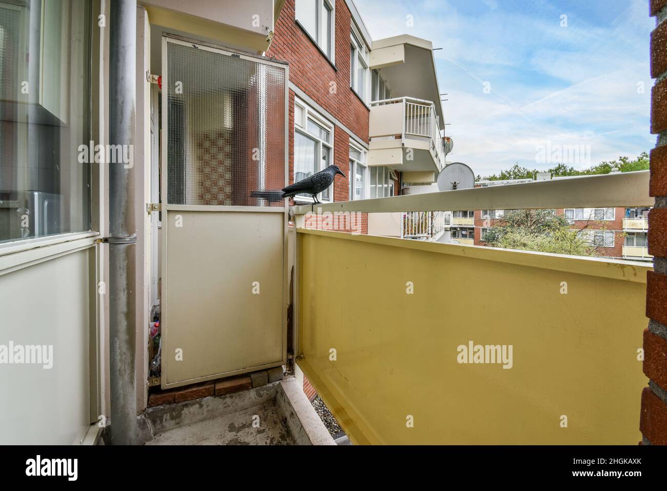Balcony of a beautiful house in the daytime Stock Photo - Alamy