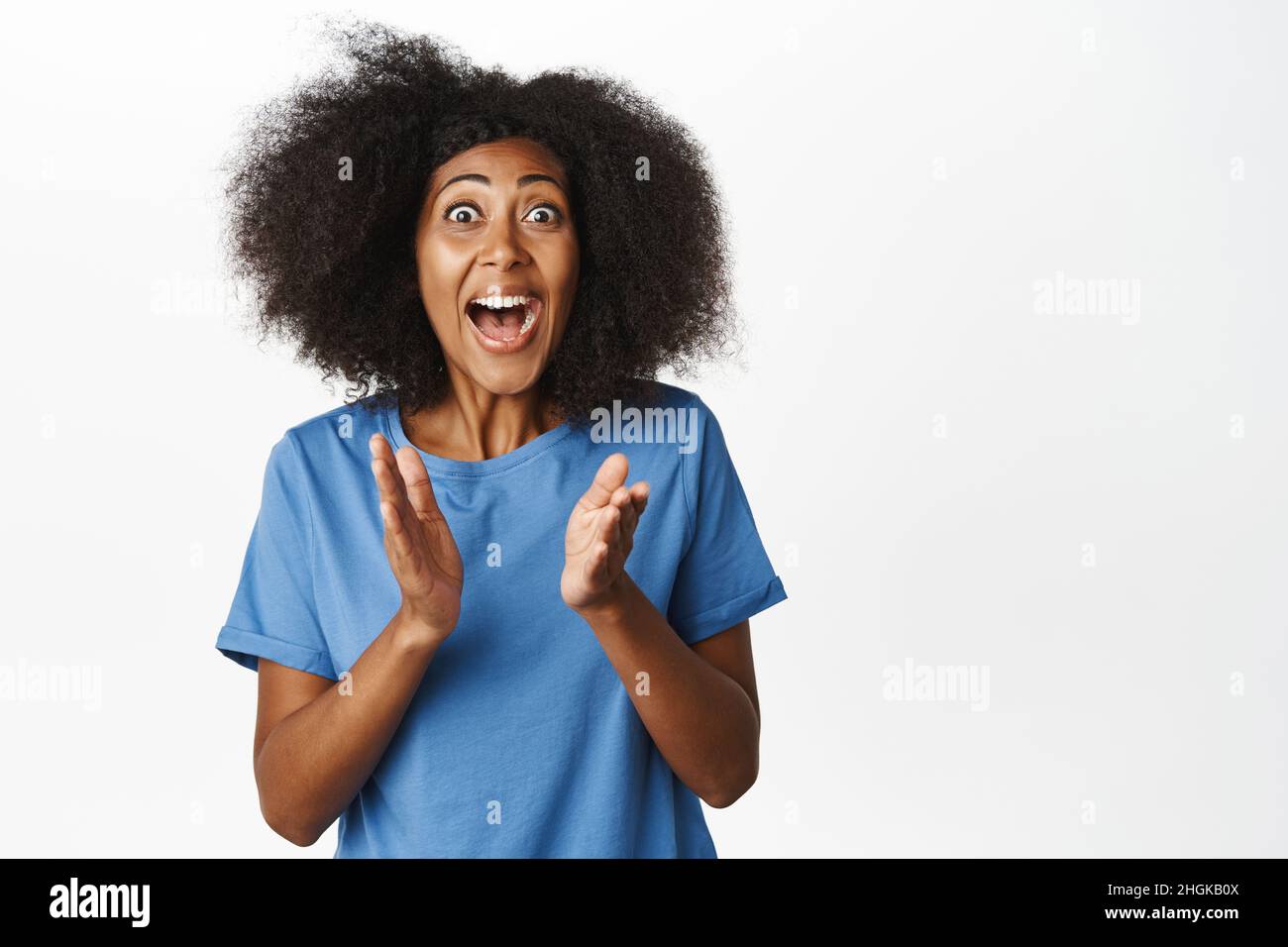 Black female clapping hands hi-res stock photography and images - Alamy