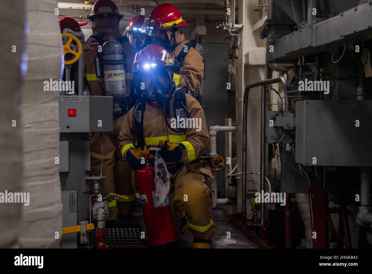 Engine room fire drill hi-res stock photography and images - Alamy