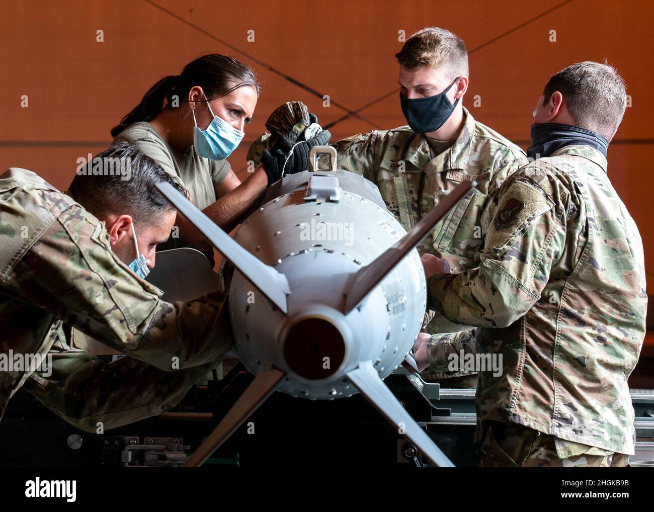 U.S. Air Force Airmen assigned to the 3rd Munitions Squadron ...
