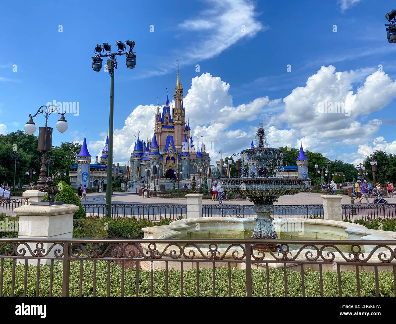 Orlando, FL USA - July 25, 2020 : People walking toward Cinderella ...