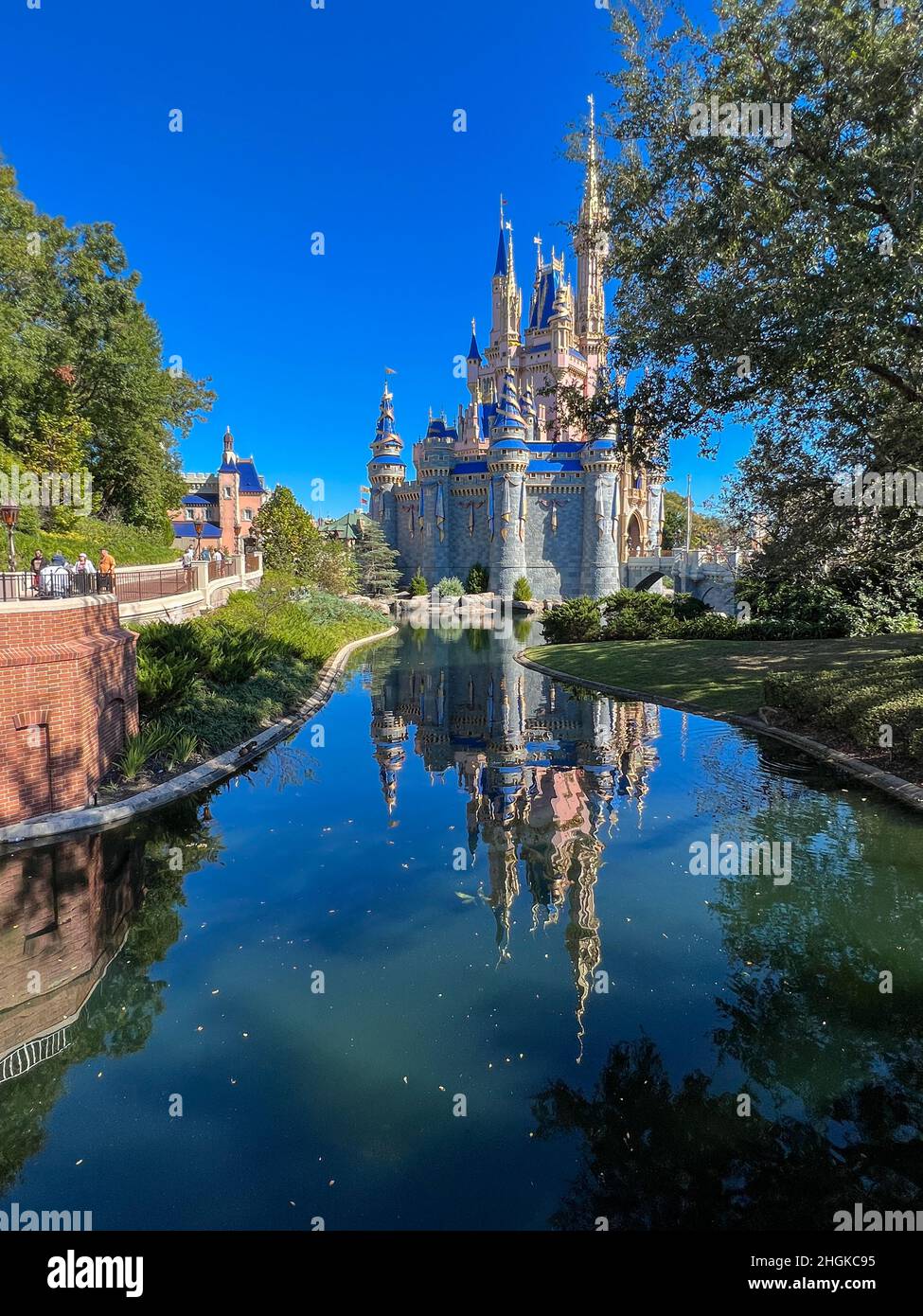 Orlando, FL USA - January 23, 2021 : A view of Cinderall Castle and the ...