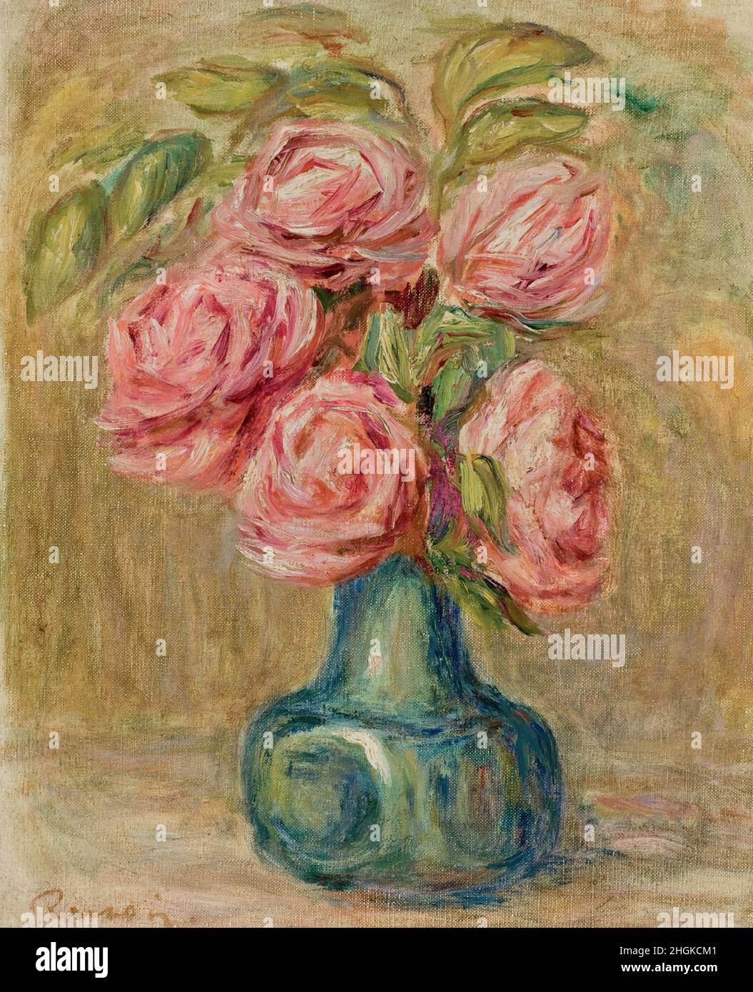 Renoir Auguste - Private Collection - Bouquet de roses - no date - Oil ...