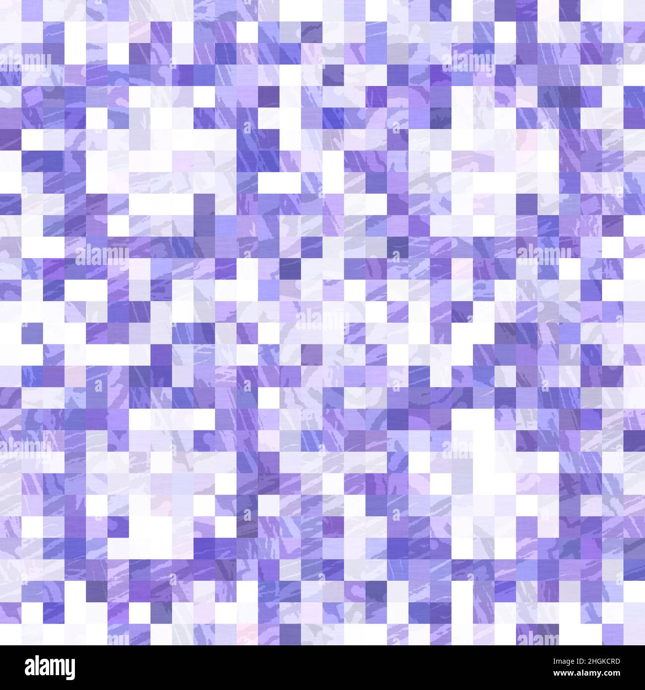 Tiny purple geometric mosaic pixel grid seamless pattern. Modern square ...