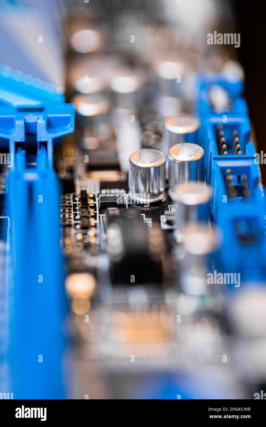 PC Motherboard with Chips, Transistors and Microprocessors Stock Photo ...