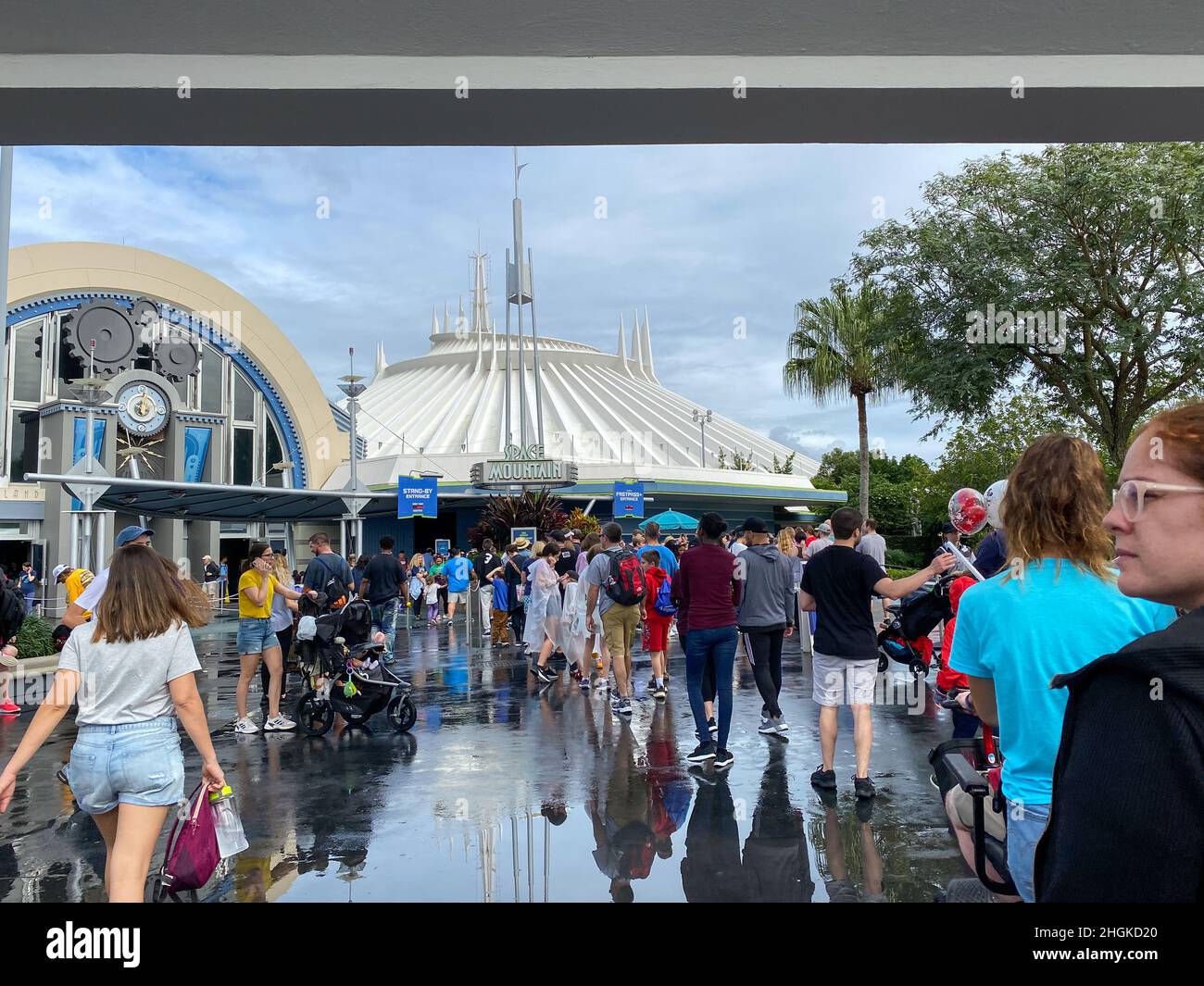 Orlando, FL USA -December 28, 2019: People waiting in line to ride ...