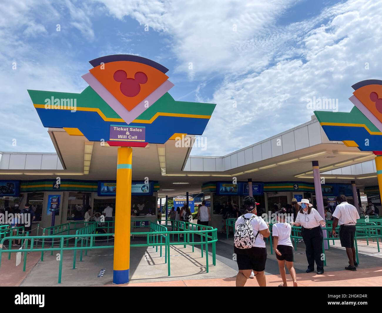 Orlando, FL USA -July 5, 2021: The entrance to Ticket sales and will ...